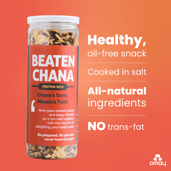 Beaten Chana - Protein Rich (Roasted Chana Jor) - Omay Foods