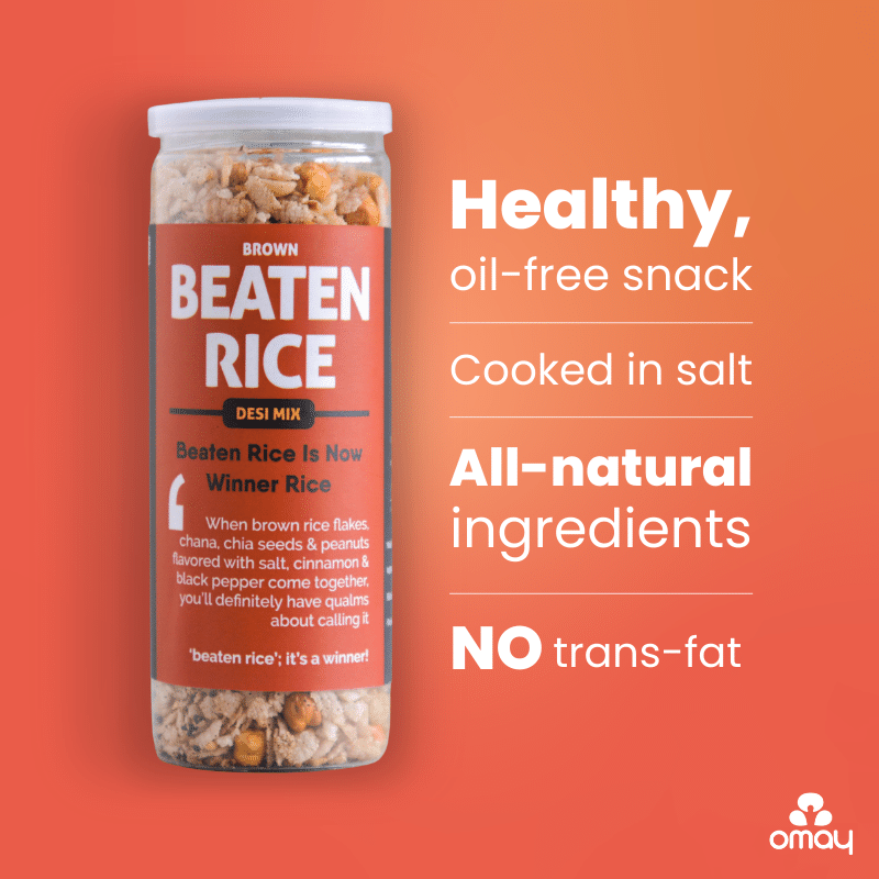 Beaten Brown Rice - Desi Mix - Omay Foods